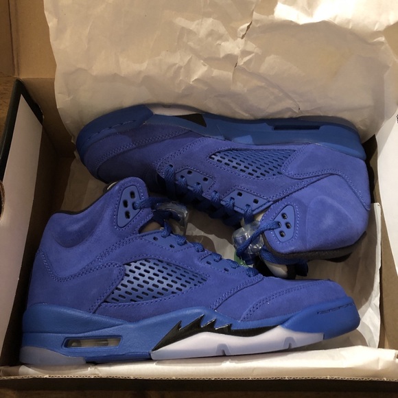 Jordan | Shoes | Jordan Blue Suede 5s | Poshmark